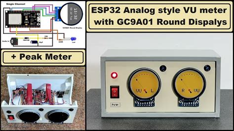 Esp32 Analog Style Vu Meter With Gc9a01 Round Dispalys Peak Meters Youtube