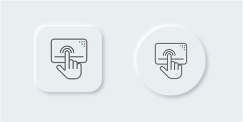 Mousepad Line Icon In Neomorphic Design Style Finger Signs Vector Illustration 21074323 Vector