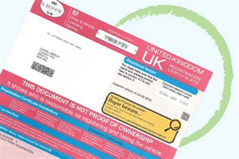 V C Registration Certificate Log Book Explained What Is A V C