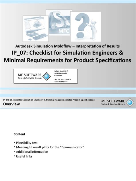 Ip 07 Checklist For Simulationsandrequirements Pdf Simulation Casting Metalworking