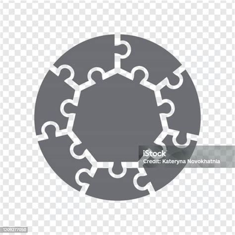 회색의 간단한 아이콘 원 퍼즐 투명 한 배경에 일곱 요소의 간단한 아이콘 퍼즐 플랫 디자인 벡터 일러스트 레이션 Eps10 7에 대한 스톡 벡터 아트 및 기타 이미지