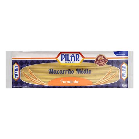 Macarrão De Trigo Furadinho Médio Pilar Pacote 500g