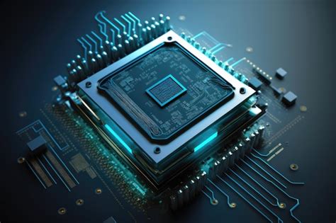 premium ai image microchip processor background network and technology