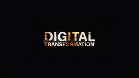 Digital Transformation Gold Text Word Light Animation Glitch Text Effect Stock Video Video Of