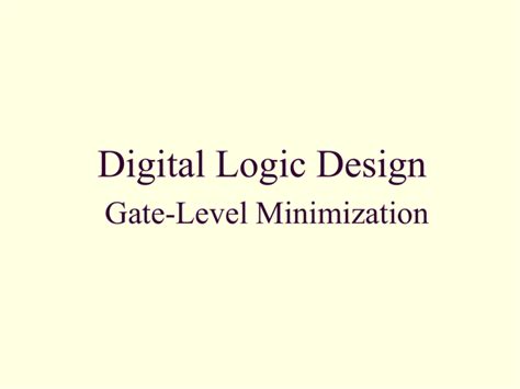 Gate Level Minimization
