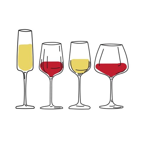 Wine Glasses Icons Set Four Wine Glasses For Background Banner Card