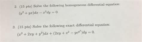 Solved Solve The Following Homogeneous Differential