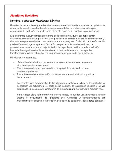 Algoritmos Evolutivos Algoritmos Geneticos Y Redes Neuronales Pdf Algoritmo Genético Red