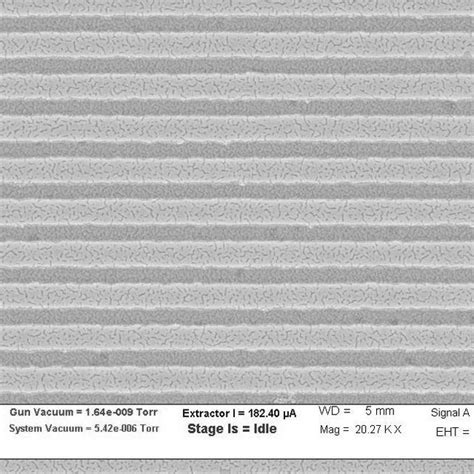 Sem Photograph Of Glass Plate With Unidimensional Diffraction Grating