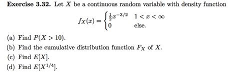 Solved Exercise 332 Let X Be A Continuous Random Variable