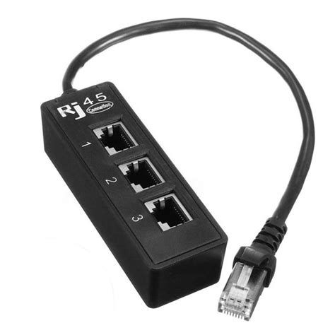 Rj45 Male To 3 Rj45 Female Port Network Extender Cable Splitter Lan Ethernet Th