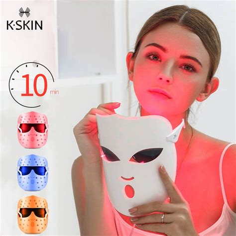 K Skin Kd036 뷰티 광자 Led 페이셜 마스크 테라피 스킨 레 쥬 베 네이션 한국어 스킨 케어 안티 여드름 주름 제거 마사지 3 색null Aliexpress