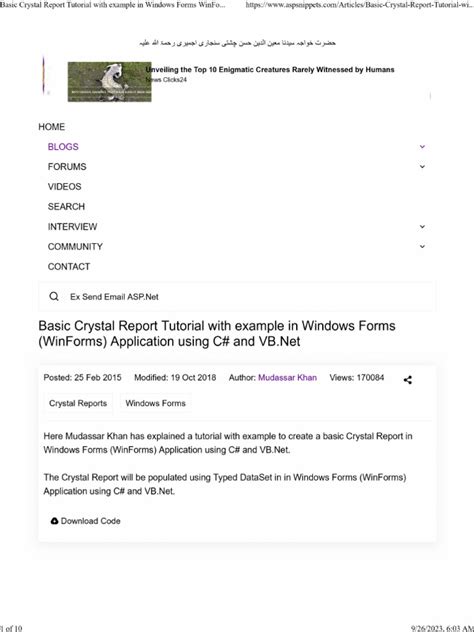 Basic Crystal Report Tutorial With Example Pdf C Sharp Programming Language Software