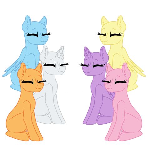 Mlp Mane 6 Base By Delfinaluther On Deviantart