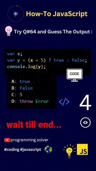 How To Code Javascript Q64 Try Solve And Guess The Output Shorts