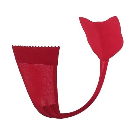 Majtki Stringi Samonośne Niewidoczne Kotek Czerwone Ningbo Moda