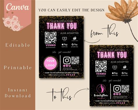 Editable QR Code Sign Printable Payment Sign Scan To Pay Etsy Australia