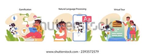 Engaging Ai Education Set Making Learning Stock Vector Royalty Free Shutterstock
