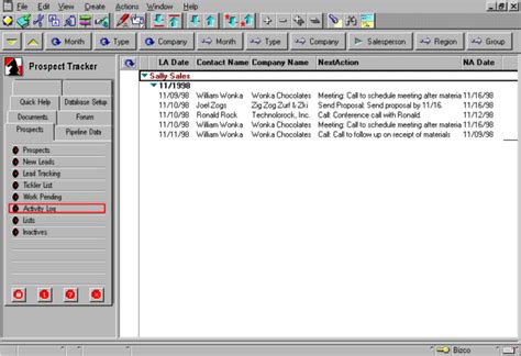Lotus Notes Software Tracker Suite Prospect Activities