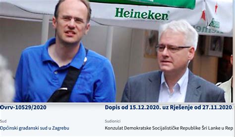 Josipovićev Kompanjon Marko Vojković Zbog Konzulata Šri Lanke Završio