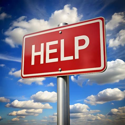 Una Señal Roja Que Dice Ayuda En Letras Blancas Foto Premium