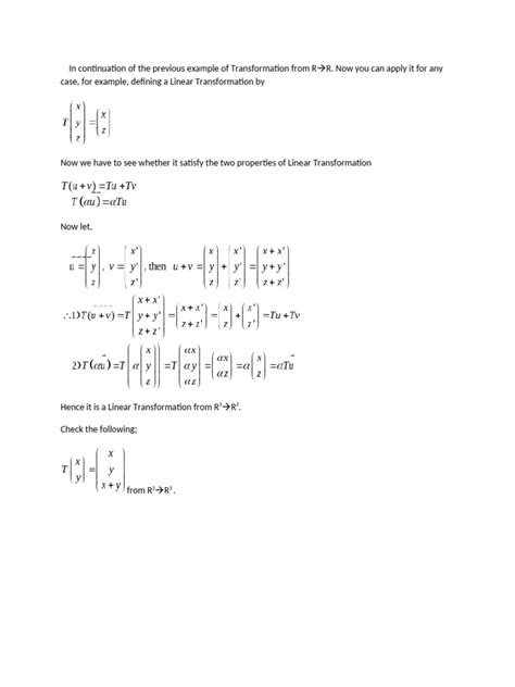 Linear Transformation Example Pdf
