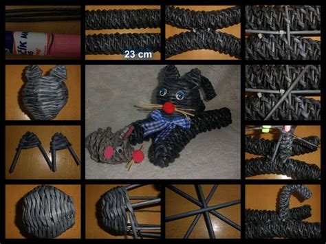 How To Make A Lying Cat Straw Weaving Paper Crafts