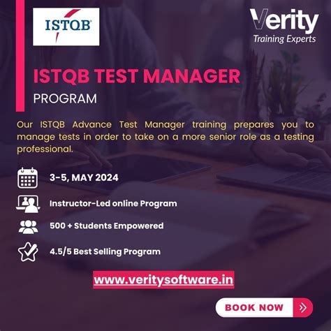 Verity Software On Linkedin Istqb Testmanager Training