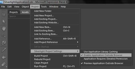 Choose The Way To Create A Silverlight Out Of Browser Application