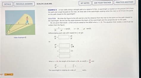 Solved EXAMPLE A Man Waks Along A Straight Path At A Speed Chegg