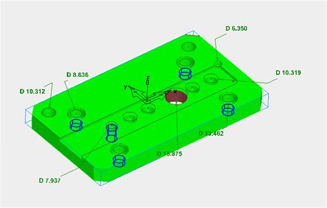在FeatureCAM中使用交互特征识别选择特定尺寸的孔
