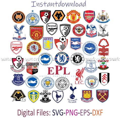 Epl Teams Bundle Svg Epl Logo Svg Epl Bundle Svg Craft Sv Inspire