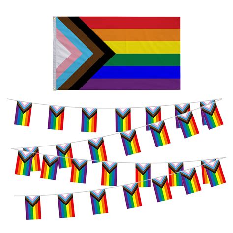 Tshaoun 2 Pcs Rainbow Flagrainbow Banner3×5 Ft Pride Flag25