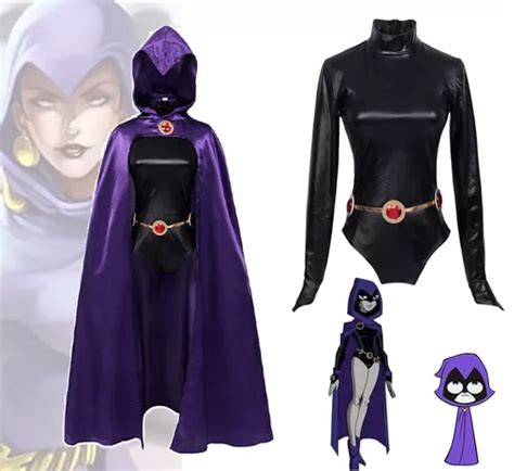 Disfraz De Raven Teen Titans Halloween Cosplay Super Hero Cuotas Sin