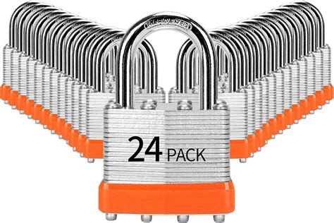 Hzsy Padlocks Keyed Alike Pack Of 24 Laminated Steel Keyed Lock 1 916 40mm Padlocks With