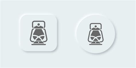 Oil Lamp Solid Icon In Neomorphic Design Style Lantern Signs Vector