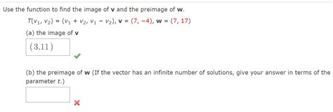 Solved Use The Function To Find The Image Of V And The Chegg
