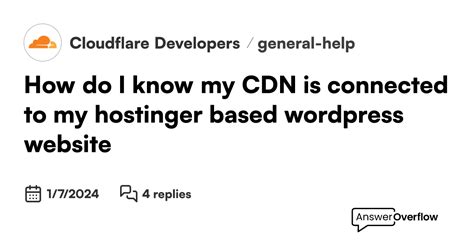 How Do I Know My Cdn Is Connected To My Hostinger Based Wordpress