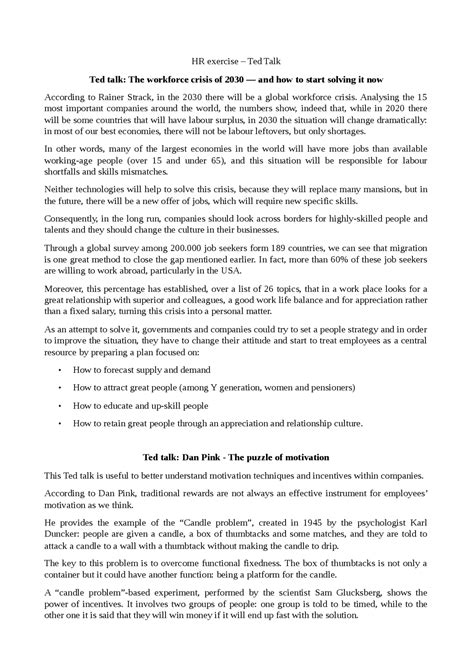 Hr Management Excercise Docsity