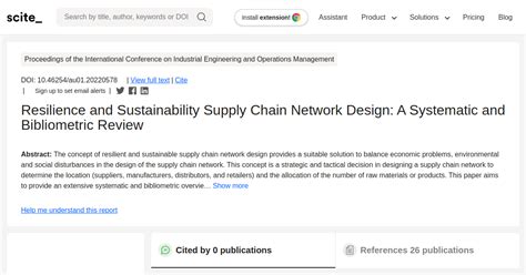 Resilience And Sustainability Supply Chain Network Design A Systematic And Bibliometric Review