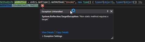 C Creating An Entrypointinvokenull Null Under Methodinfo And Calling It Stack Overflow