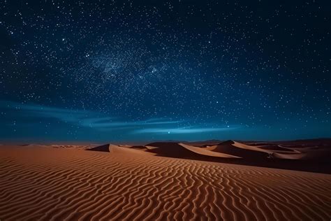 Night Sky And Stars In The Sahara Desert Egypt Background 48145333