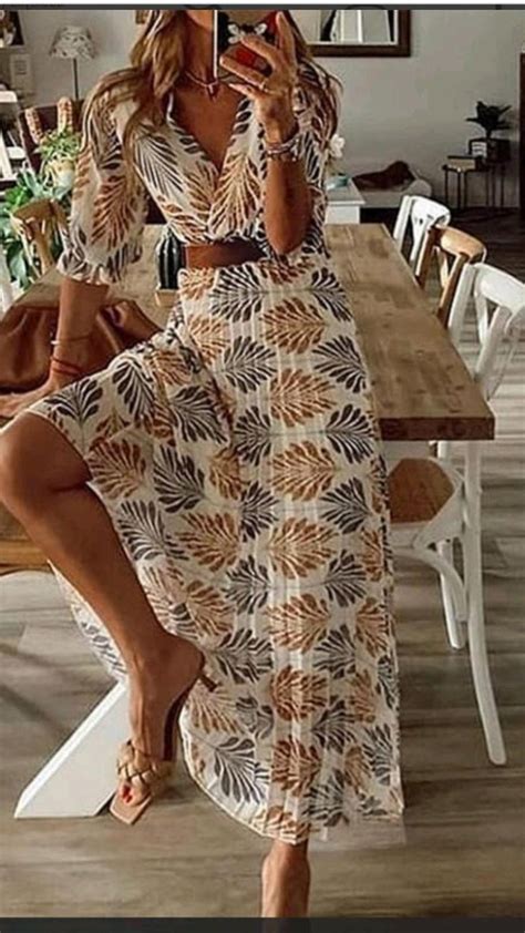 Brown And Rust Color Outfit Womens Maxi Dresses Clothes For Women Half Sleeve Dresses