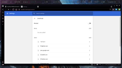 Chrome Settings Javascript
