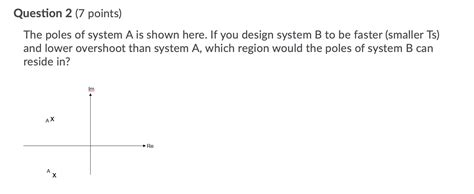 Solved Question Points The Poles Of System A Is Shown Chegg Com