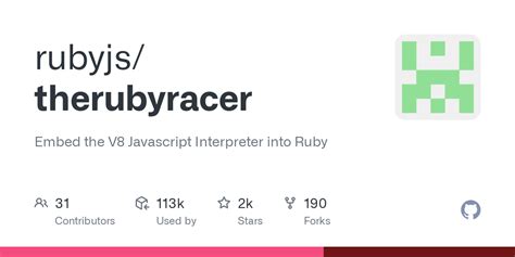 github rubyjs therubyracer embed the v8 javascript interpreter into ruby