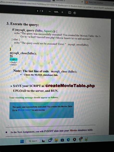 Solved Assignment A Create A Database Table Named Movies