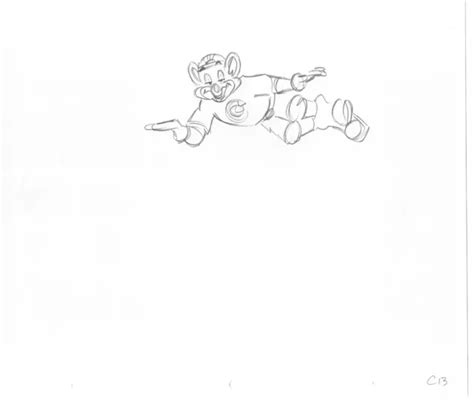 Chuck E Cheese Pizza Commercial Production Animation Cel Drawing 2005