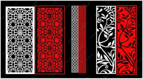 장식용 벽 패널 세트 Jali 디자인 Cnc 패턴 레이저 커팅 패턴 라우터 Cnccutting 프리미엄 벡터