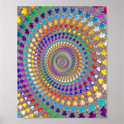 Colorful Spiral Pattern Poster Zazzle